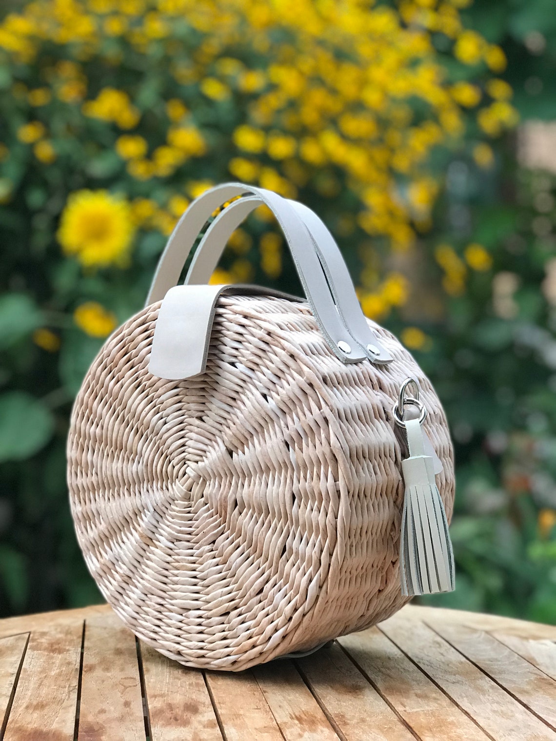 Wicker Round Bag - Etsy