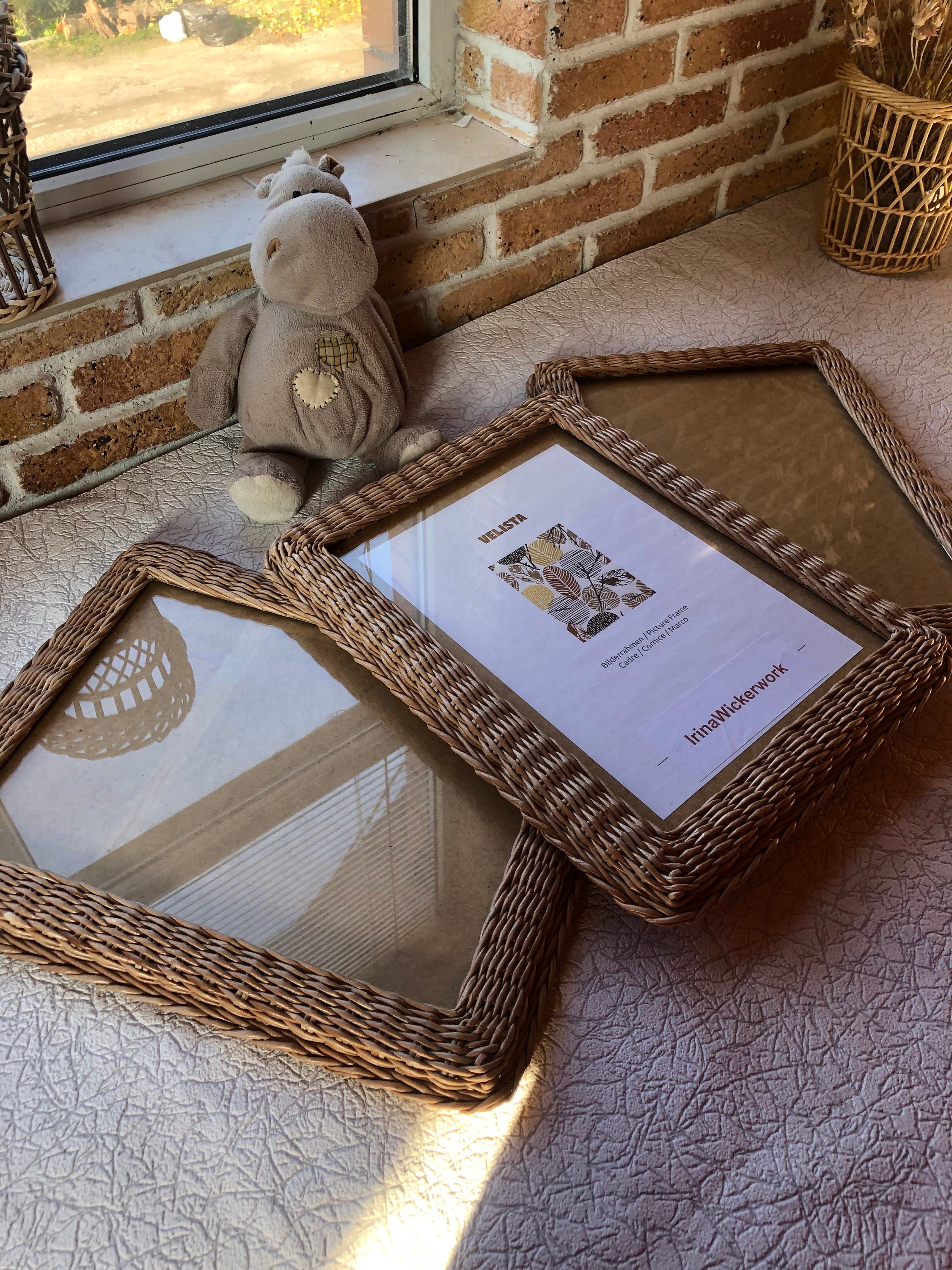 Wicker Picture Frame Wicker Photo Frame A4 Vintage Frames - Etsy
