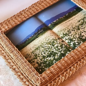 Vintage Style Wicker Picture Frame , Wicker Photo Frame A3, A4 ...