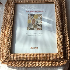 Vintage Style Wicker Picture Frame , Wicker Photo Frame A3, A4 ...