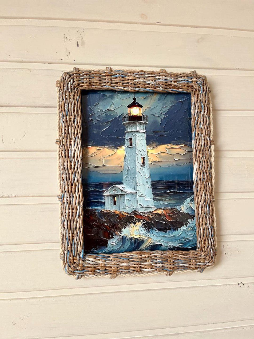 Handmade Coastal Woven Frame – Nautical Decor, Eco-friendly - Etsy