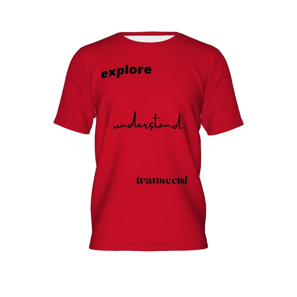 Explore Understand Transcend Red Sport Quick Dry Mesh T-shirt - Etsy