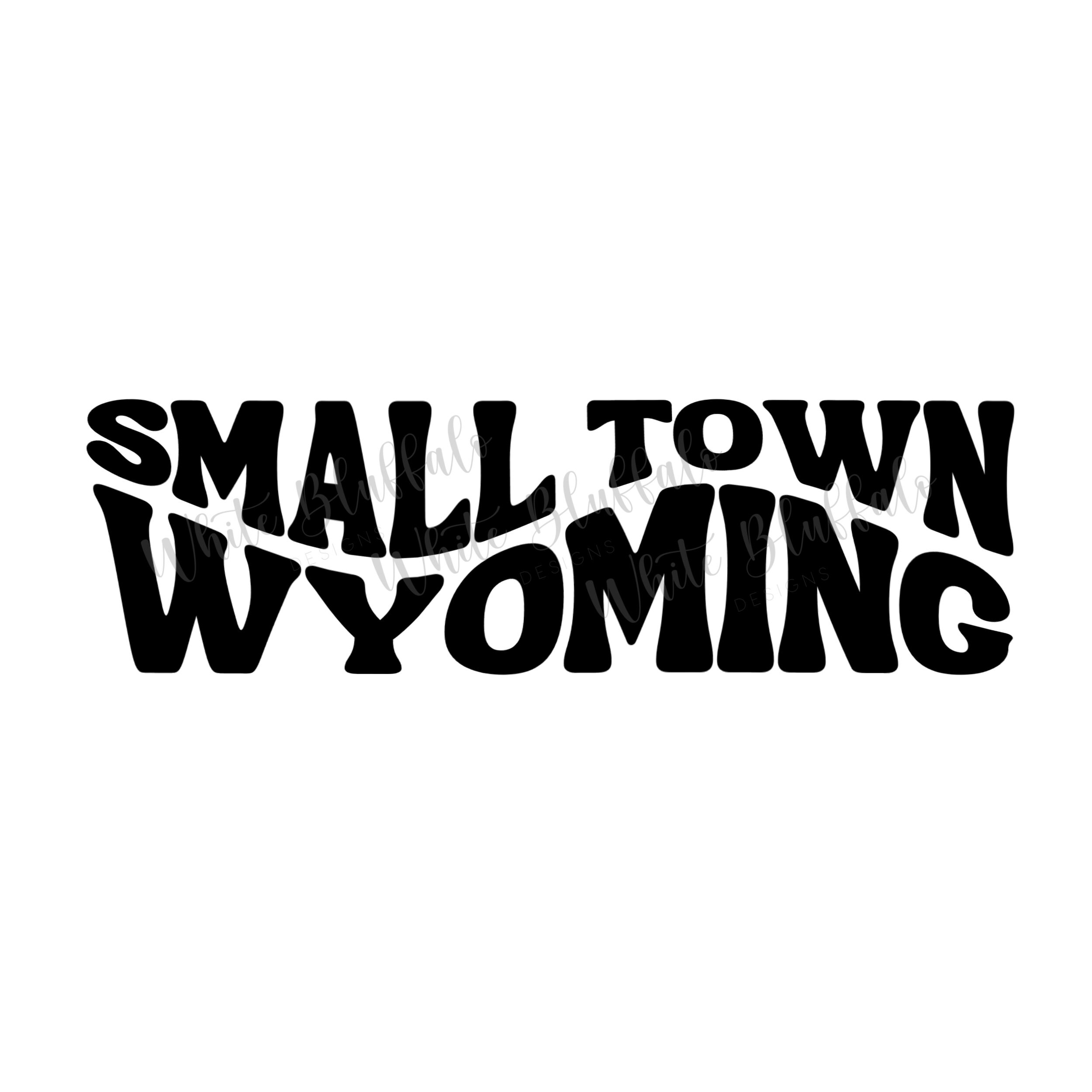 Small Town Wyoming Retro Wavy Letters SVG PNG - Etsy