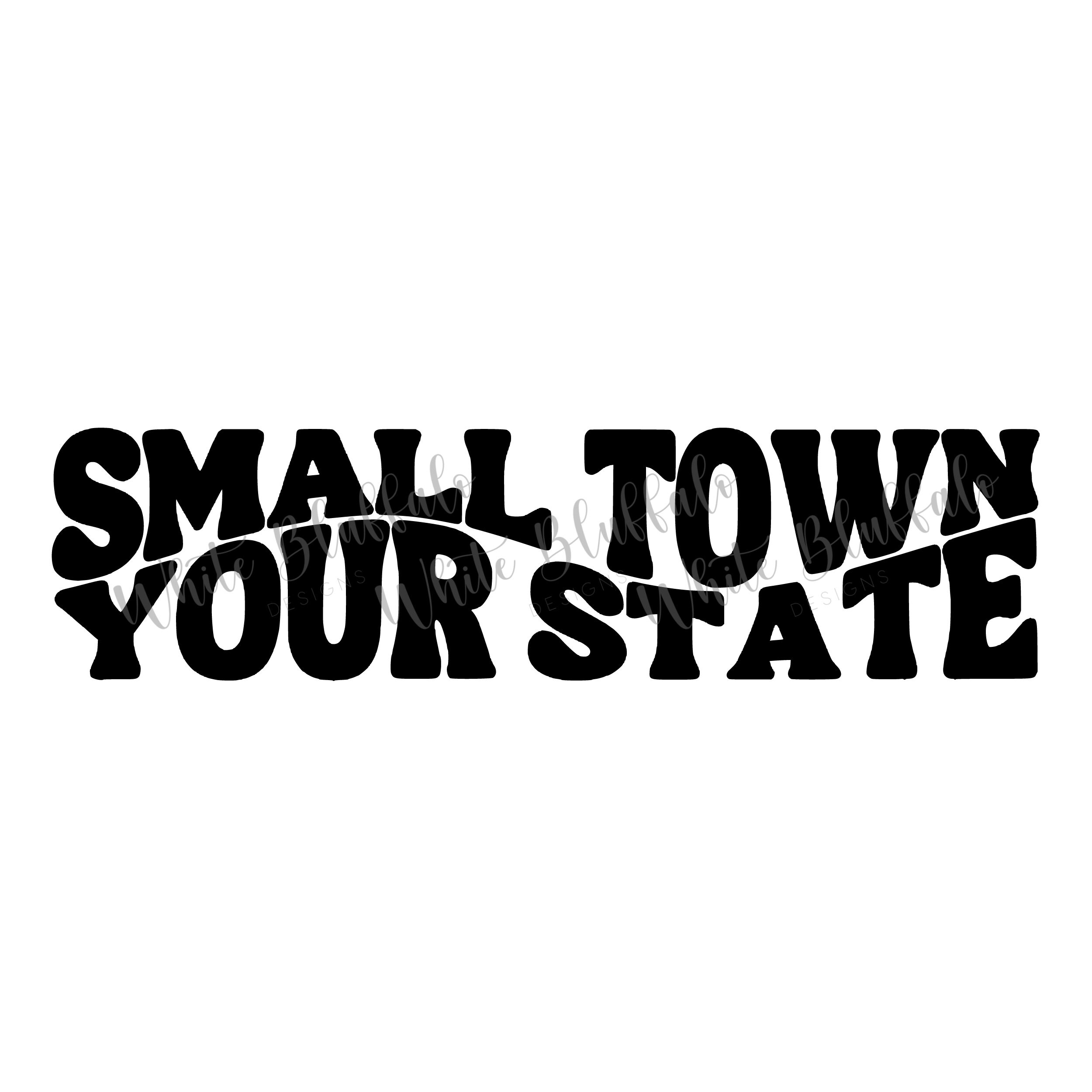 Small Town Custom State SVG | PNG, Retro Wavy SVG, Custom Svg, Svg for ...