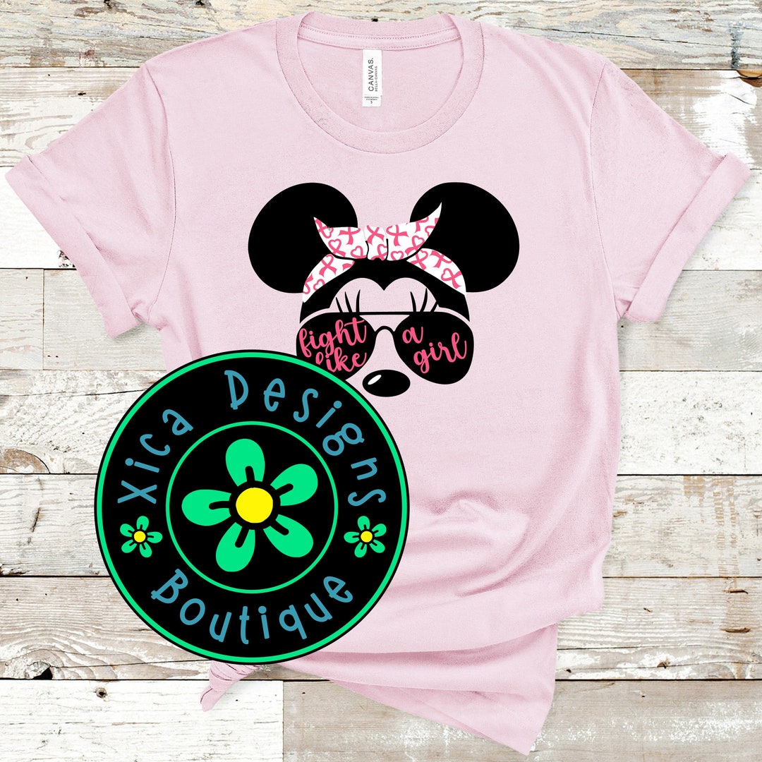 Minnie Mouse Breast Cancer Awareness Shirt: DTG Bandana Tee - Etsy
