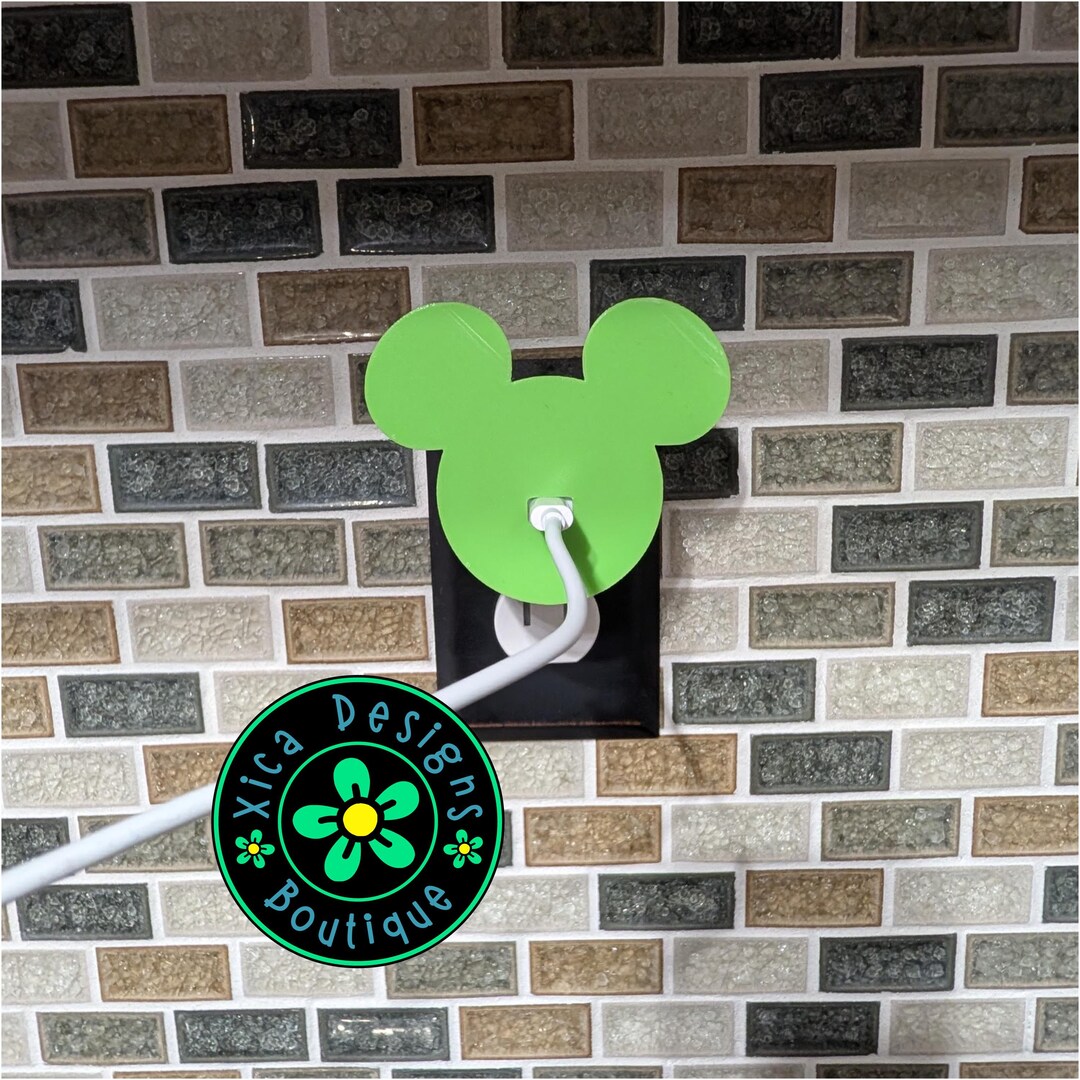 3D Printed Mickey Mouse Head iPhone Charger Charm, Charger Cover - Etsy