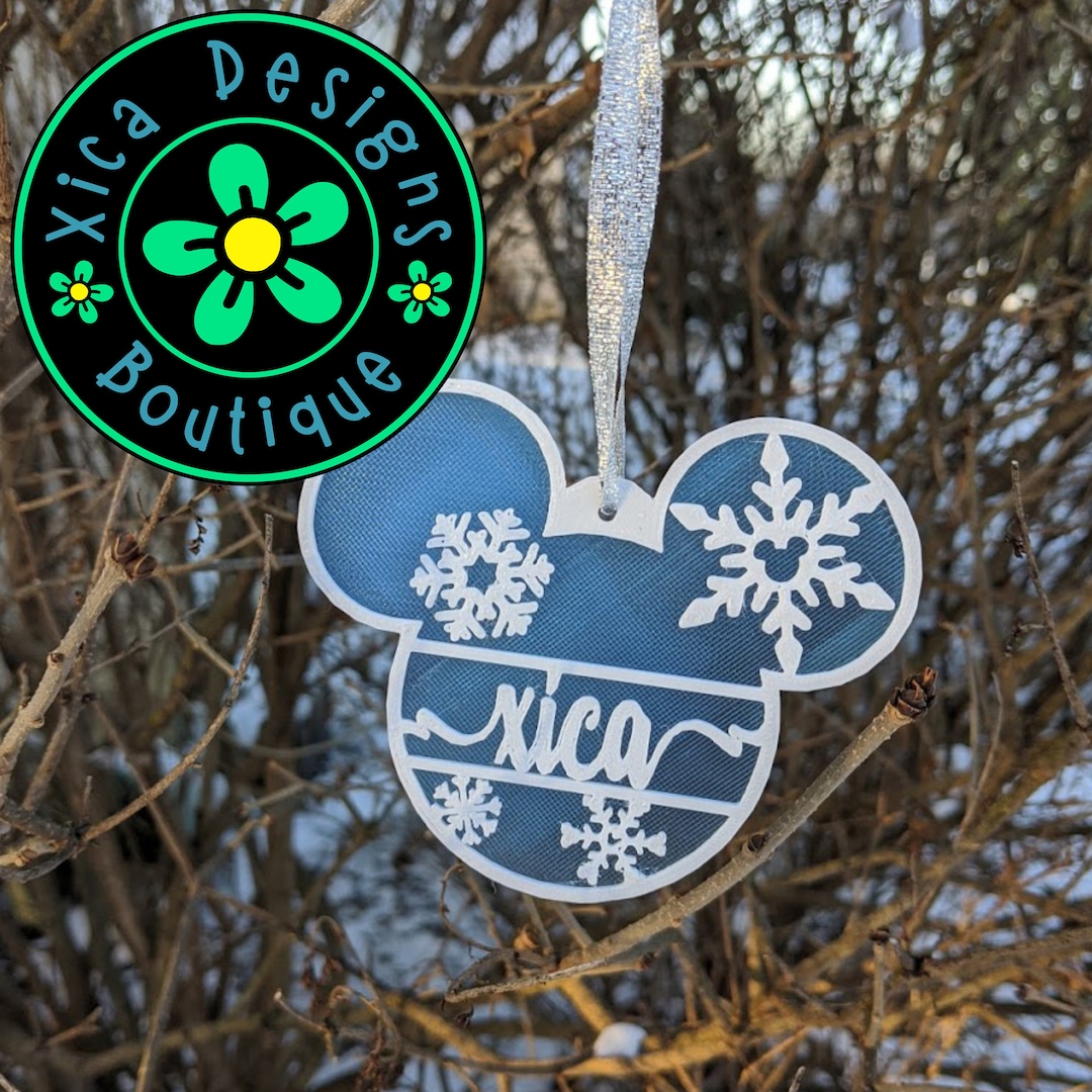 3D Printed Personalized Disney Mickey Head Christmas Tree Ornament, 3D ...