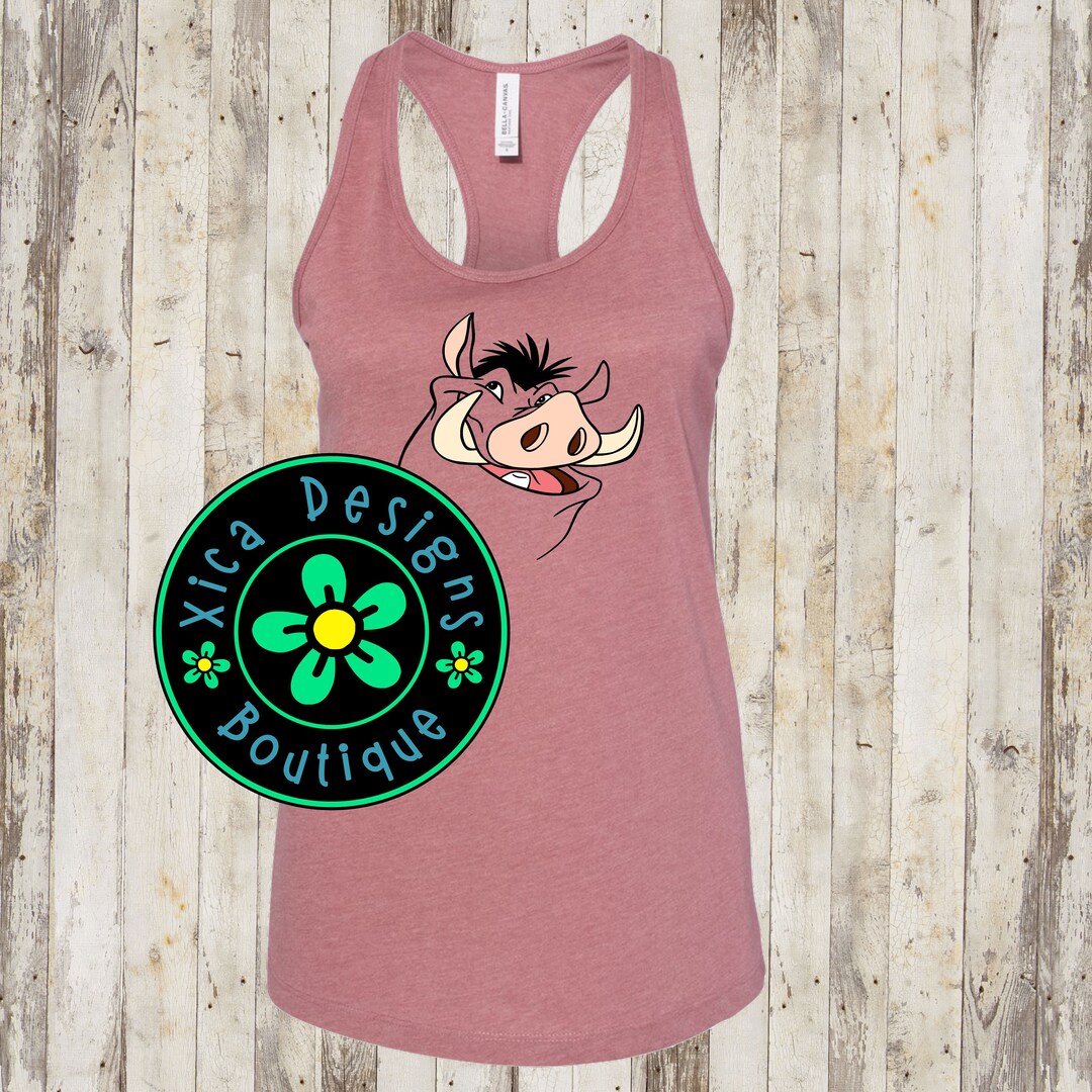 Lion King Pumbaa Tank, Pumbaa Face Racerback, Pumbaa Halloween Costume ...