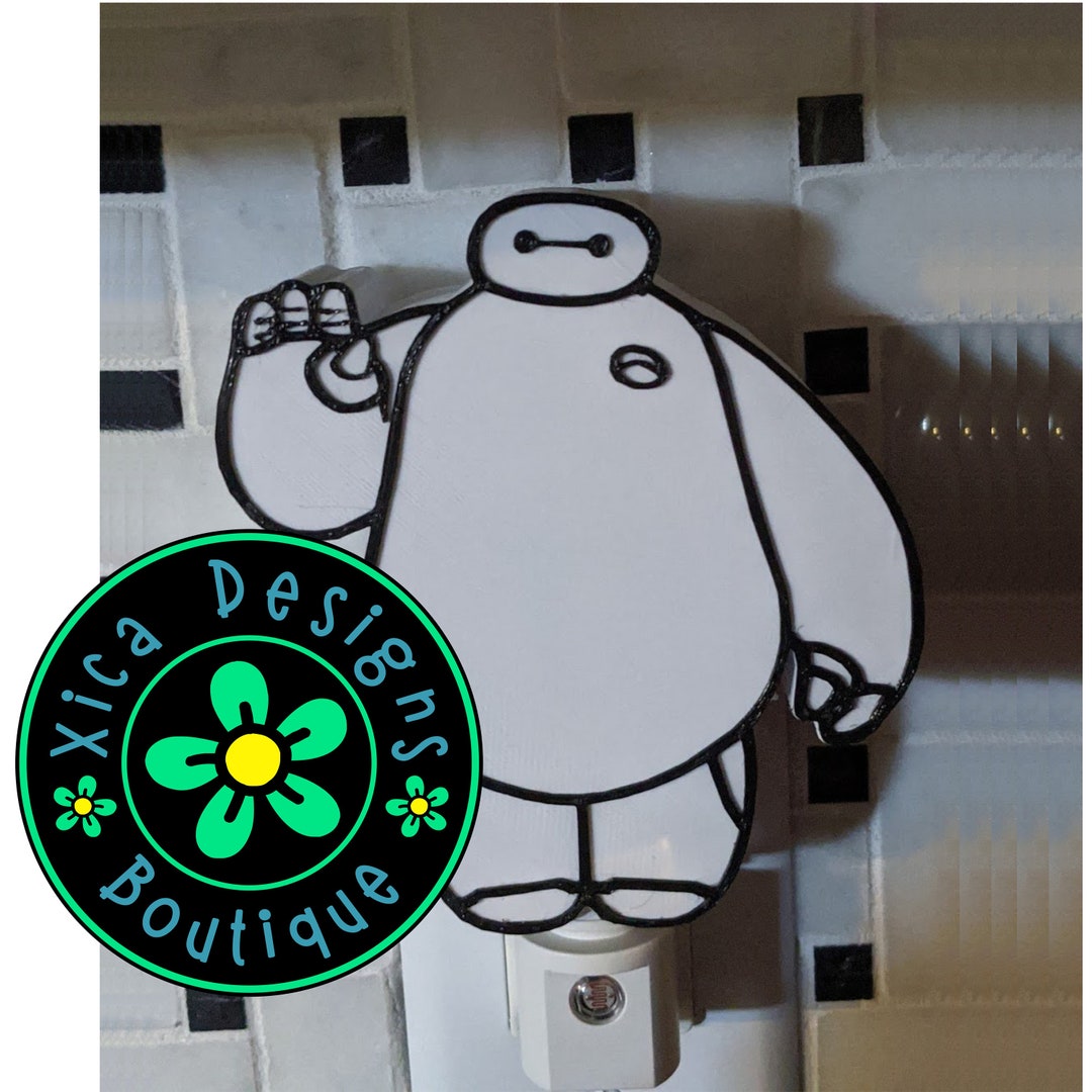 3D Printed Baymax Big Hero 6 Disney Inspired LED Night Light - Etsy