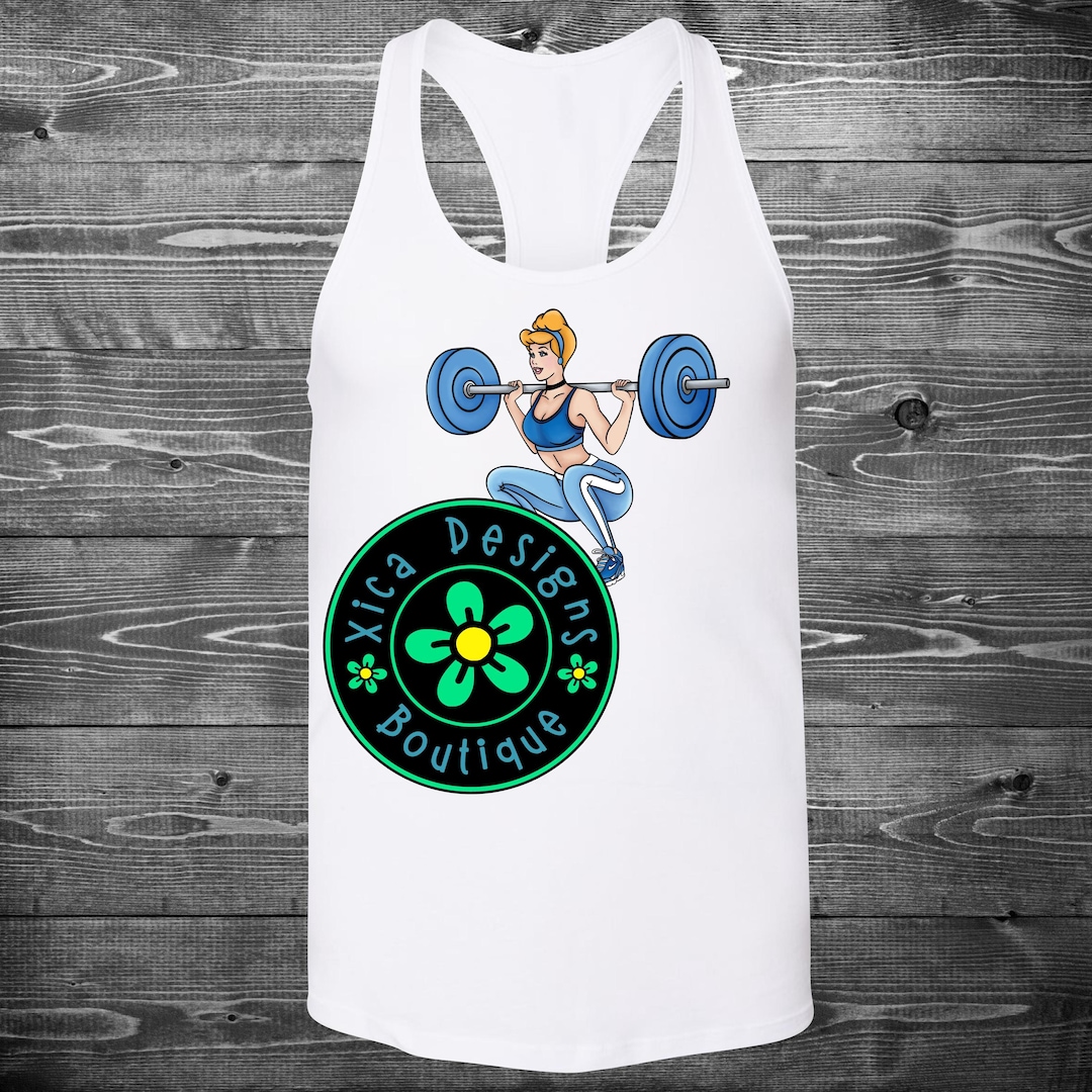 Squats Cinderella With Barbell, Disney Workout Tank, Disney Princess ...