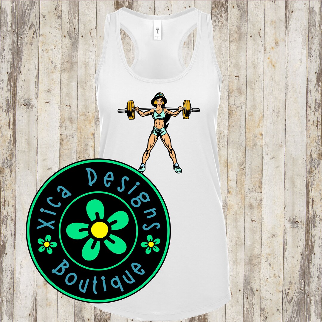 Workout Jasmine Racerback, Disney Workout Shirt, Princess Fitness ...