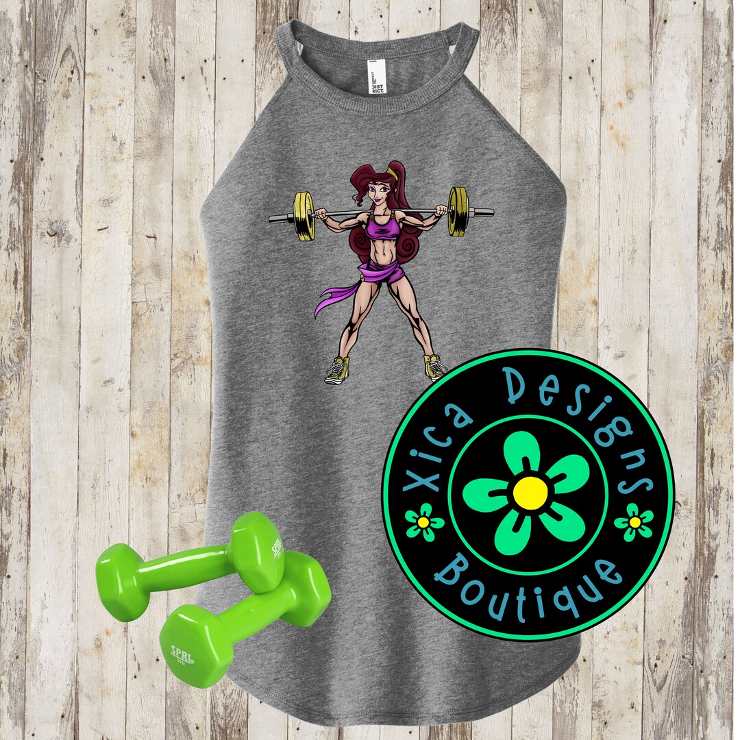 Workout Megara Rocker Tank, Workout Tank, Workout Shirt, Princess ...