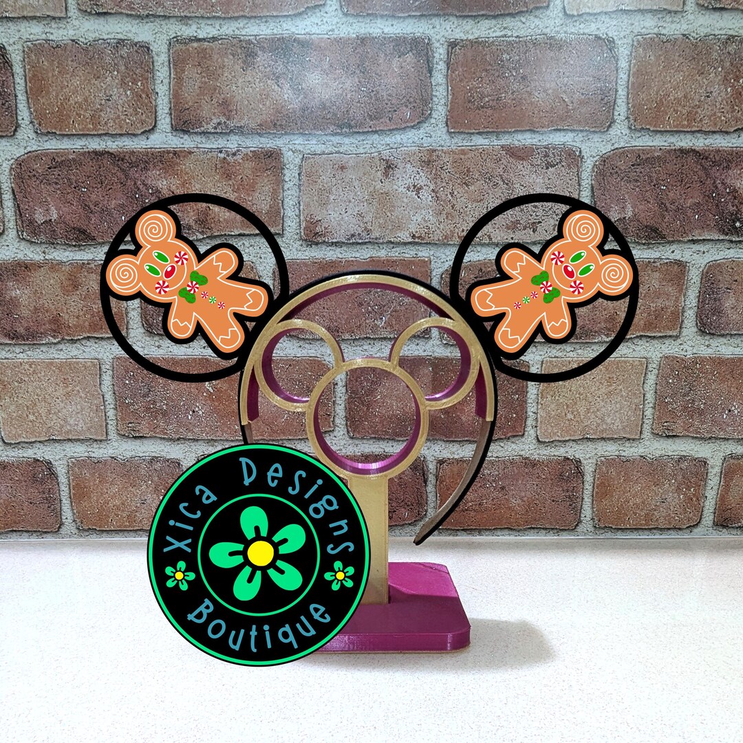 Gingerbread Mickey Mouse Christmas Ears, 3D Printed Holiday Headband - Etsy