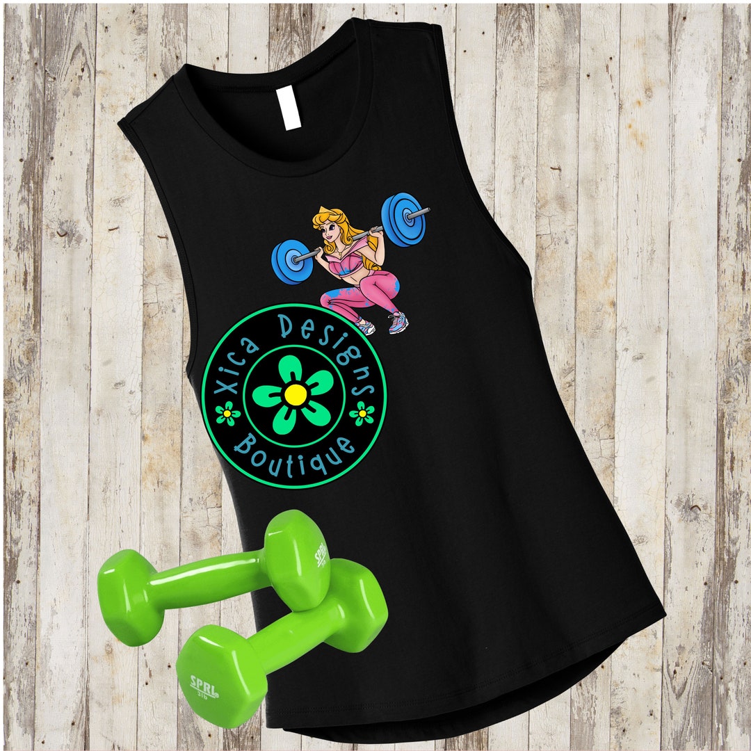 Squats Aurora Muscle Tank: Princess Gym Workout Shirt - Etsy