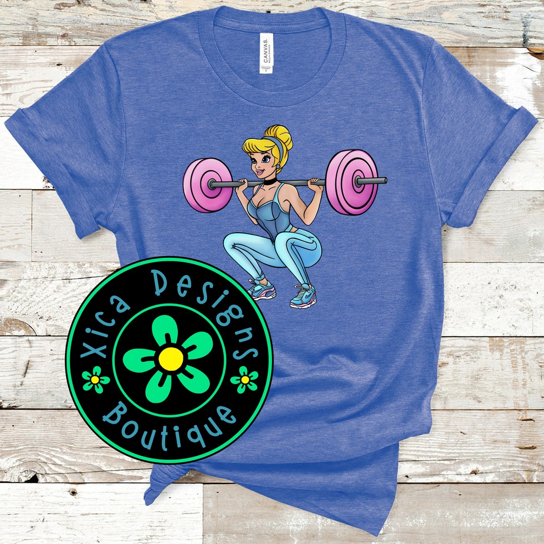 Squats Cinderella DTG Shirt, Disney Fitness Gym Shirt, Workout Shirt ...