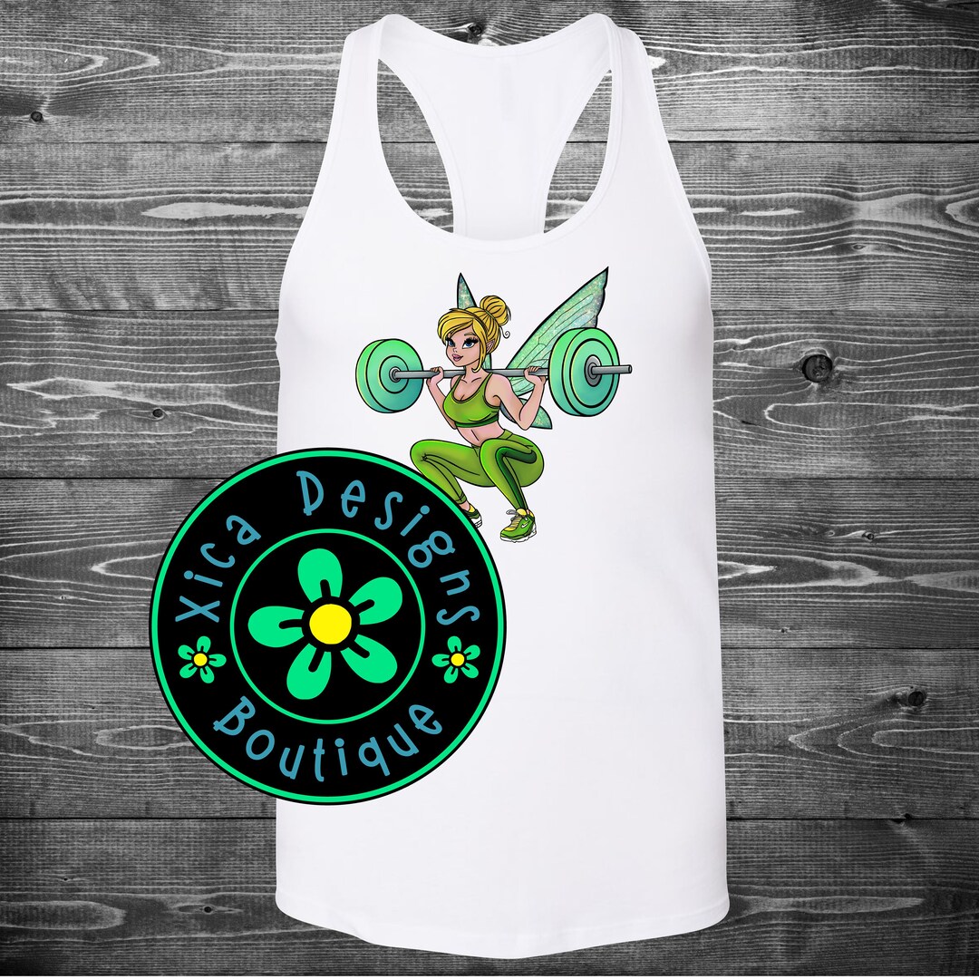 Squats Tinkerbell DTG Racerback, Tinkerbell Fitness DTG, Dtg Workout ...