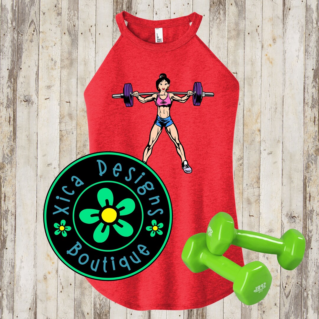 Workout Mulan Rocker Tank: Princess Weightlifting Gym Shirt - Etsy
