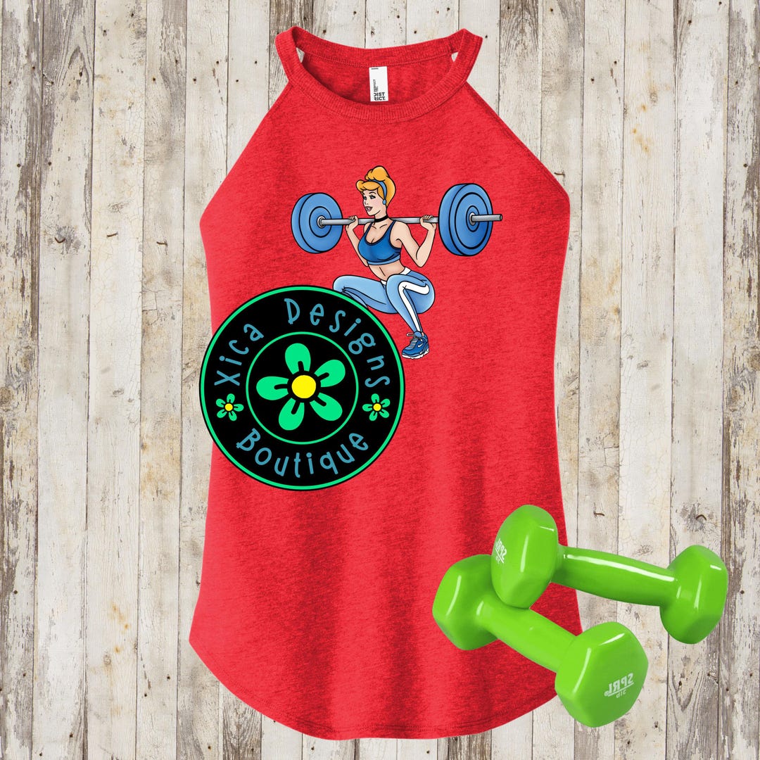Squats Cinderella With Barbell Rocker Tank, Disney Princess Workout ...