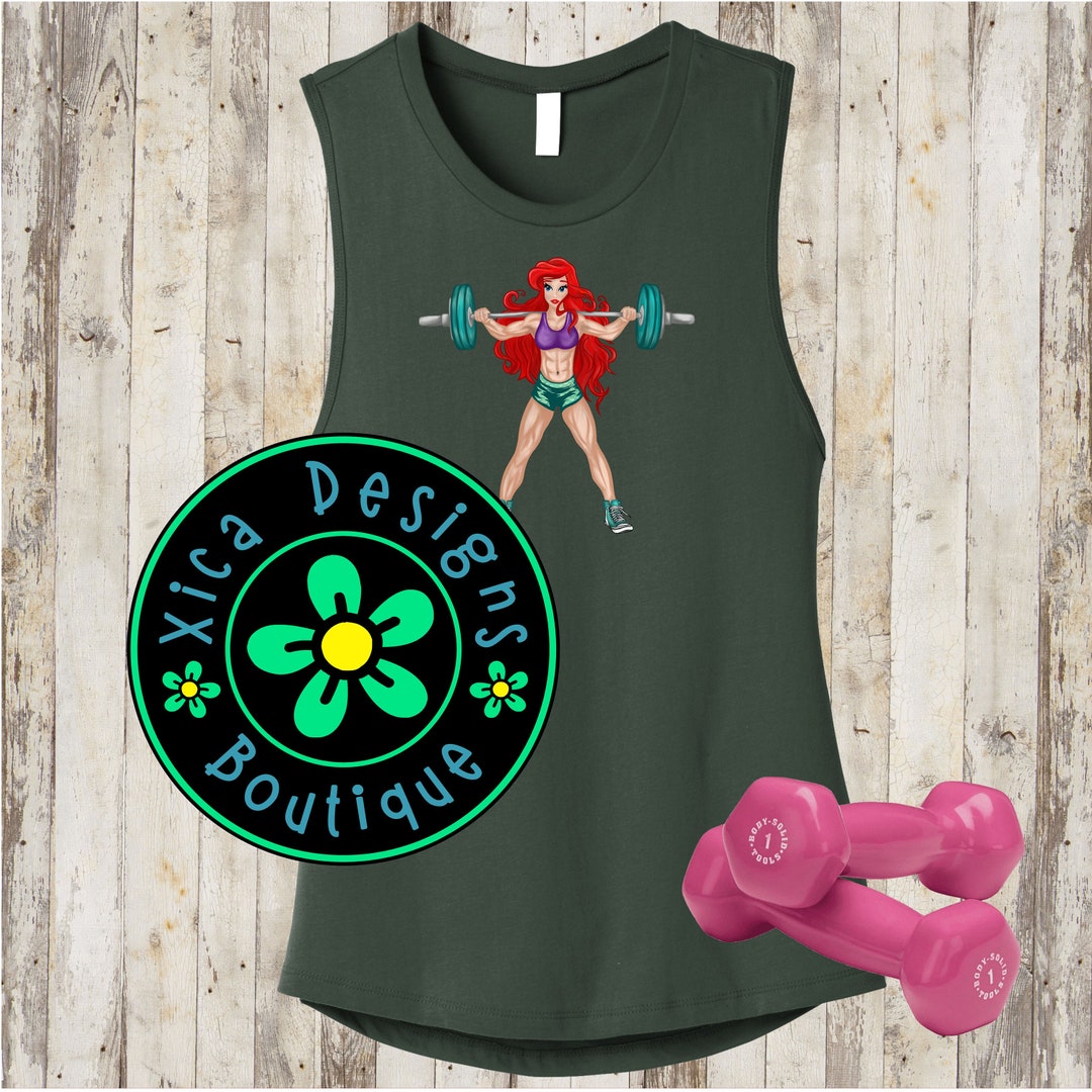 Workout Ariel Muscle Tank: Princess Gym Shirt - Etsy