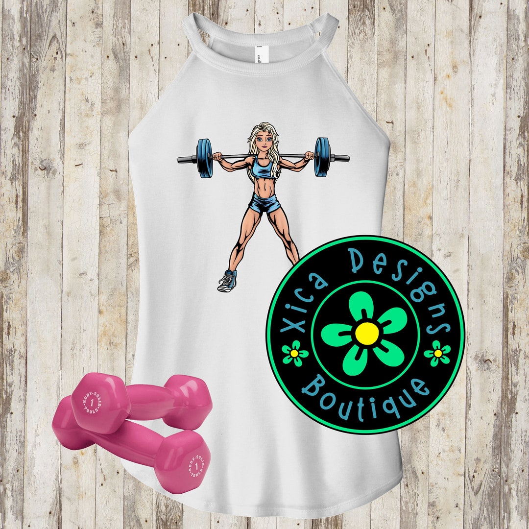 Workout Elsa Rocker Tank: Princess Weightlifting Gym Shirt - Etsy