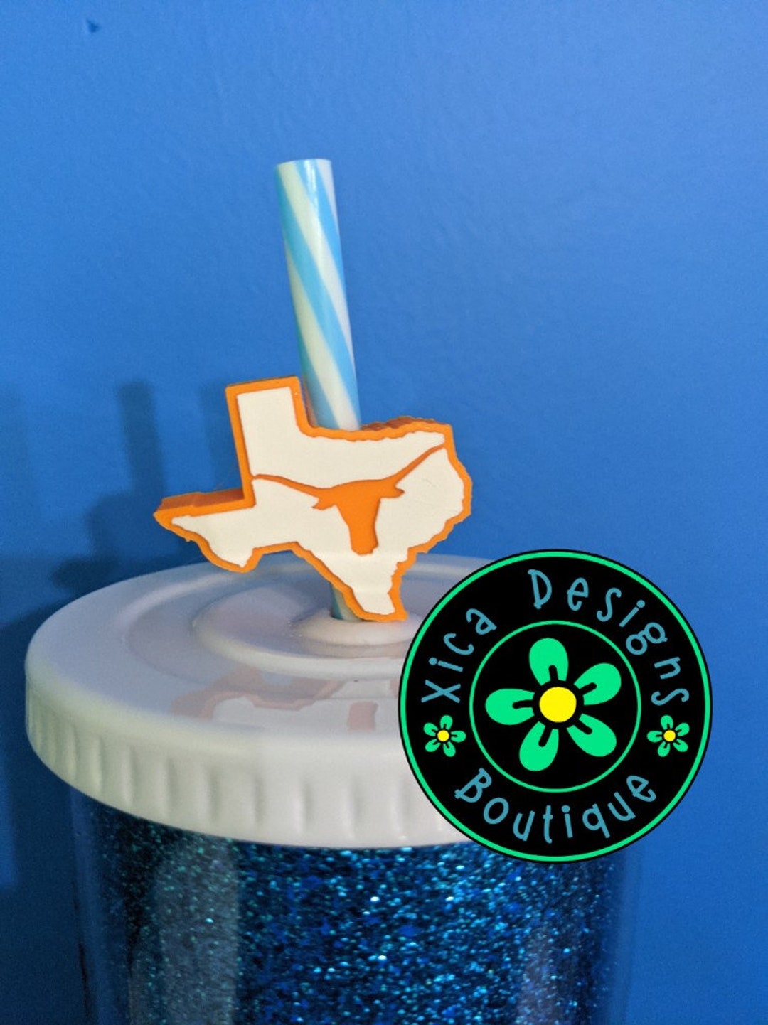 3D Printed Texas Football Straw Topper: PLA Straw Buddy - Etsy