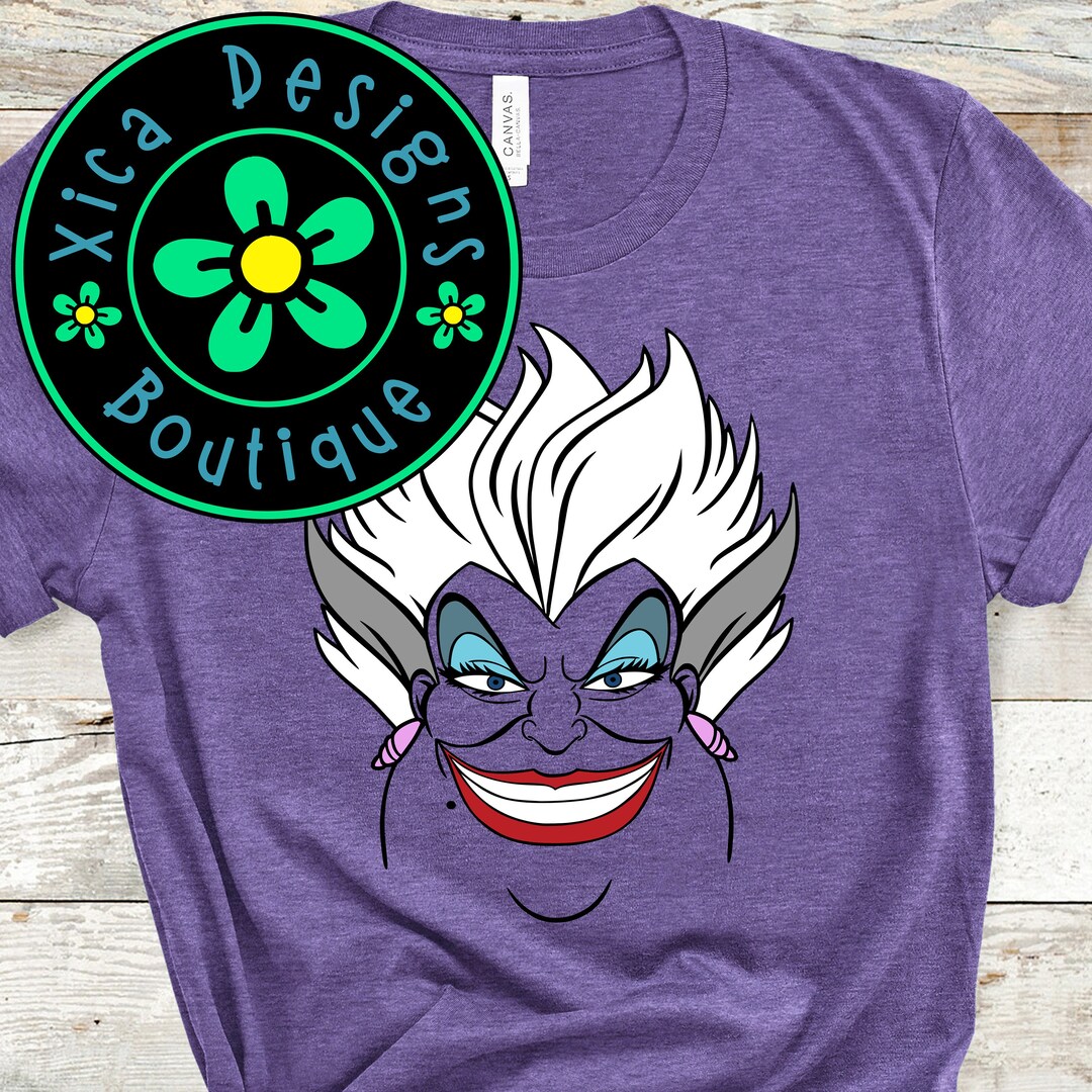Ursula Shirt, the Little Mermaid Shirt, Ursula Face Shirt, Disney ...
