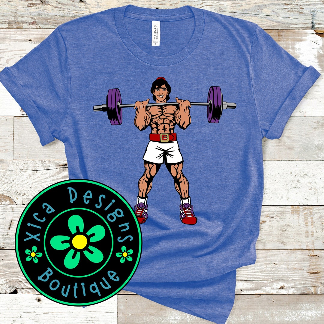 Workout Aladdin Shirt, Princes Fitness Shirt, Princes With Barbell ...