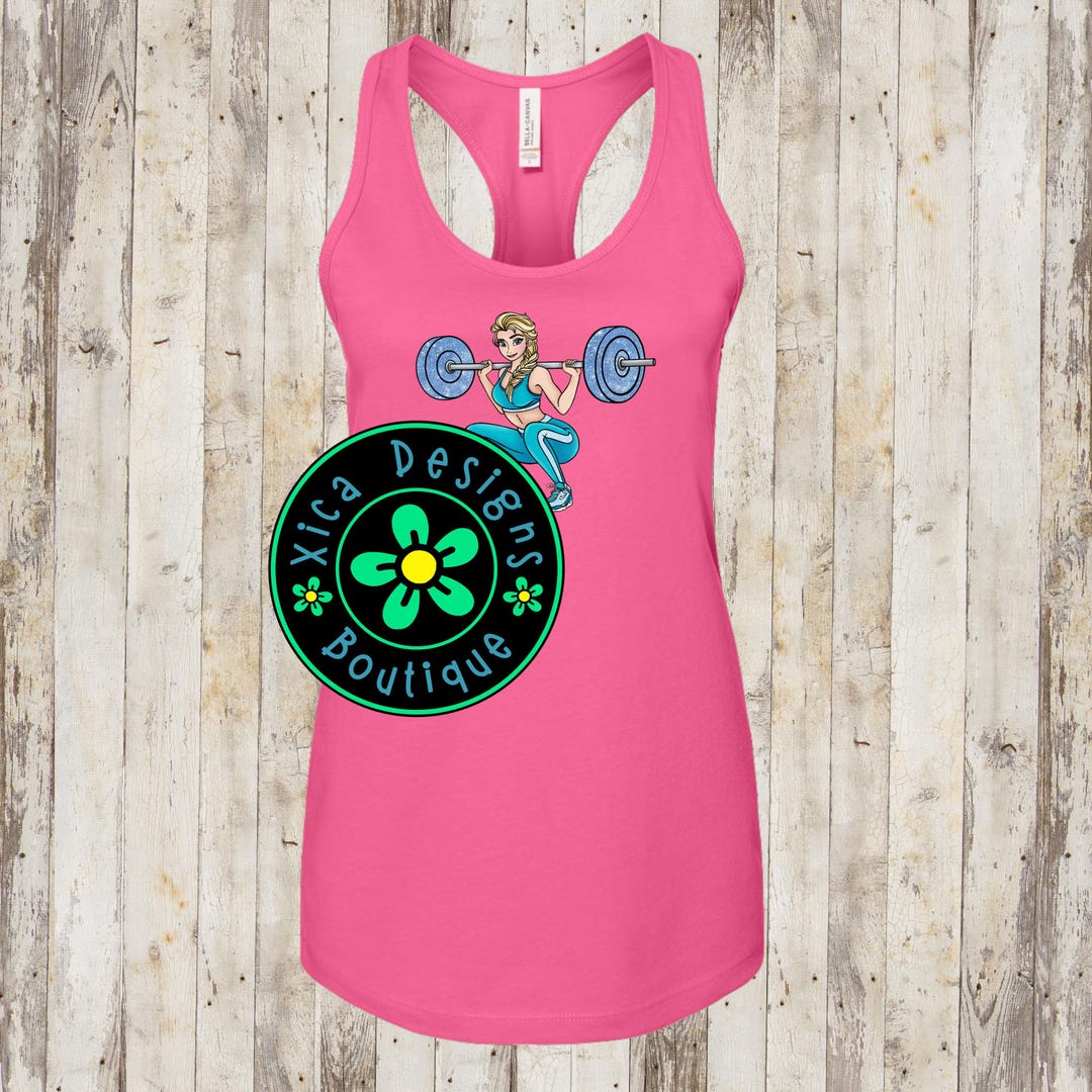 Elsa Squats Racerback Tank, Disney Frozen Workout Shirt - Etsy