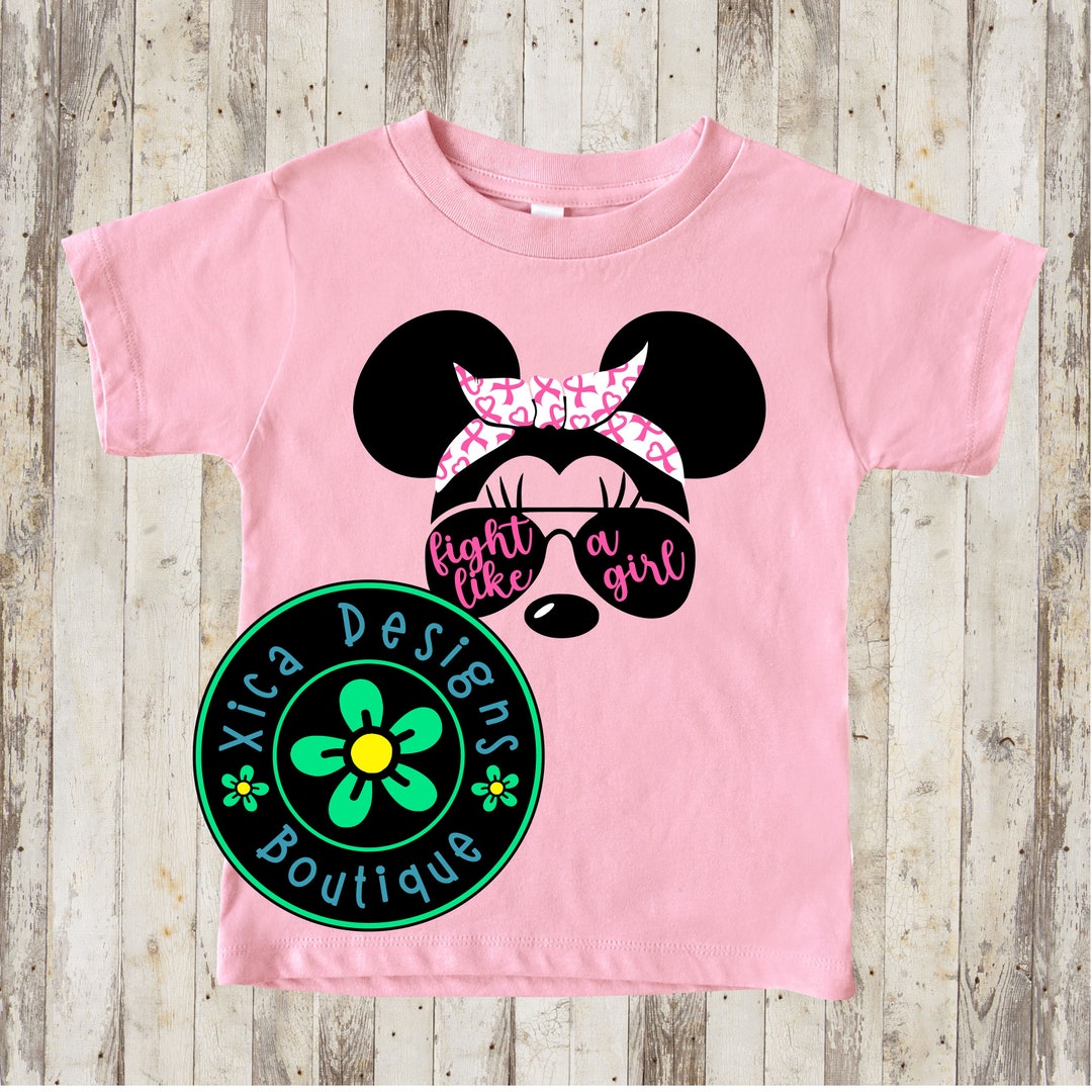 Minnie Mouse Toddler Shirt, Minnie Bandana Shirt, Breast Cancer Fight ...