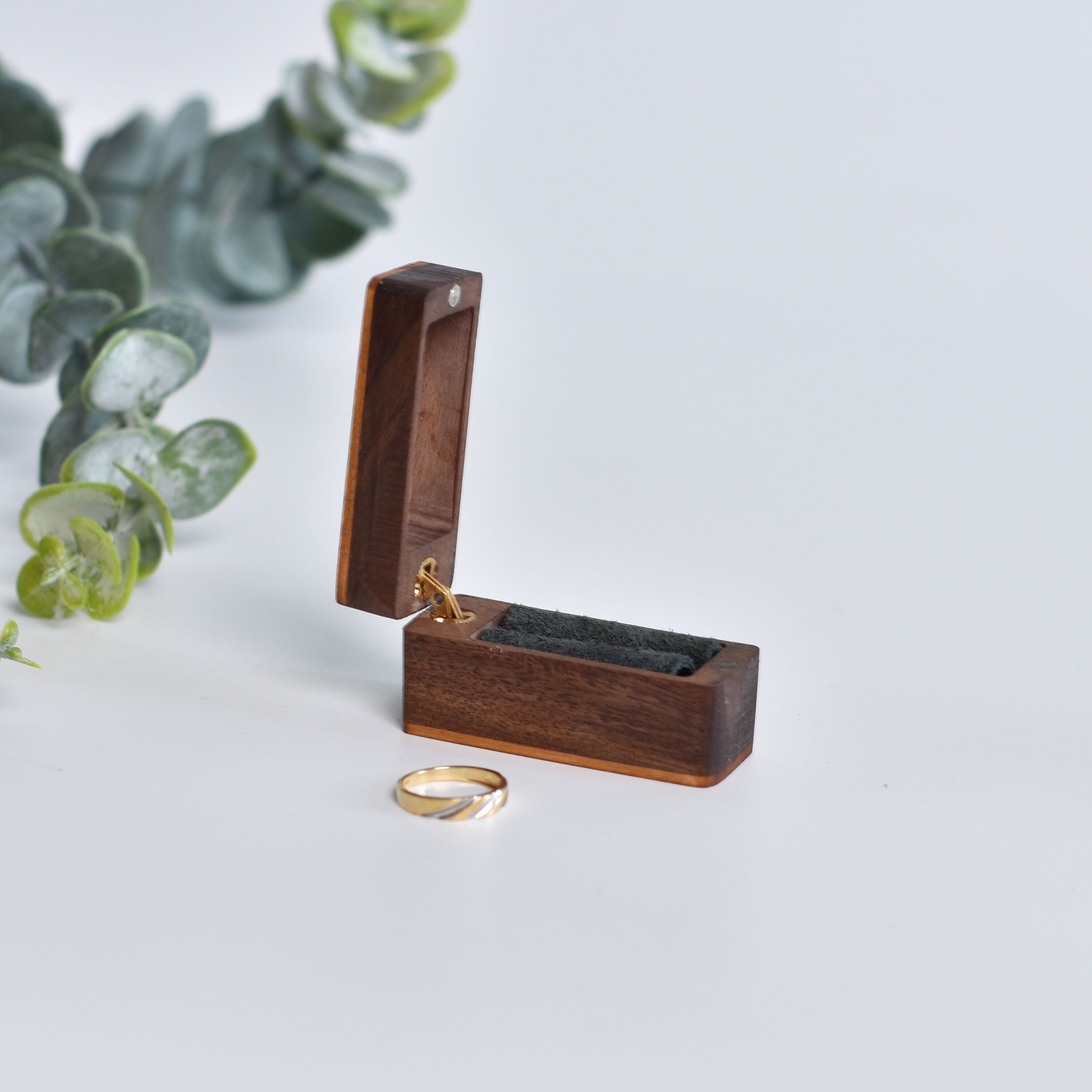 Flip Wood Ring Box Engagement Ring Box Wedding Ring Box - Etsy