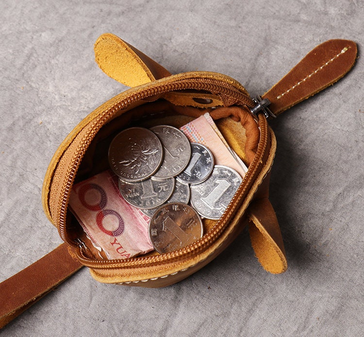 Leather Mouse Coin Purse Leather Zipper Keychain Handmade | Etsy