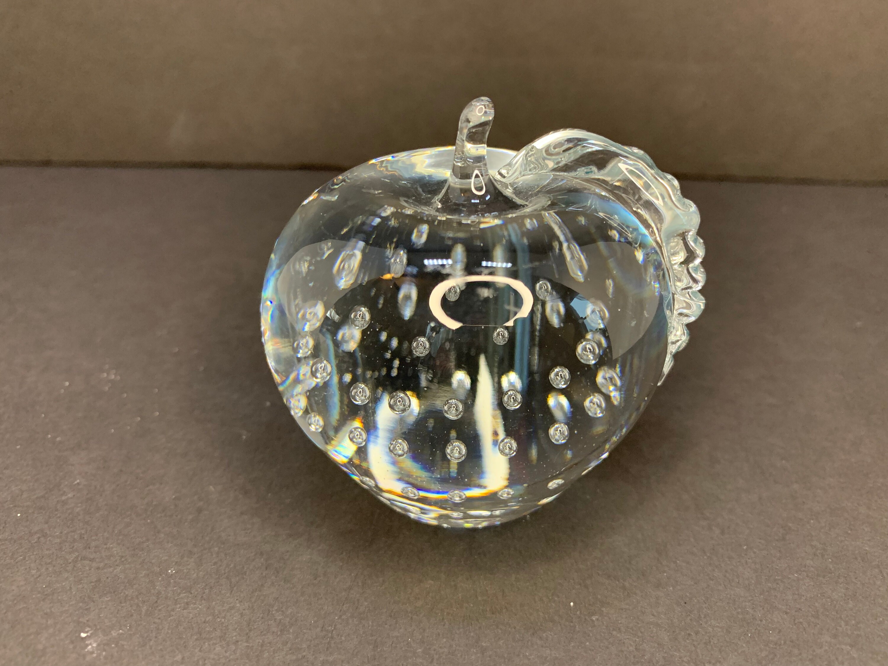 Crystal Apple Controlled Bubble Vintage Paperweight Great for a Teacher ...