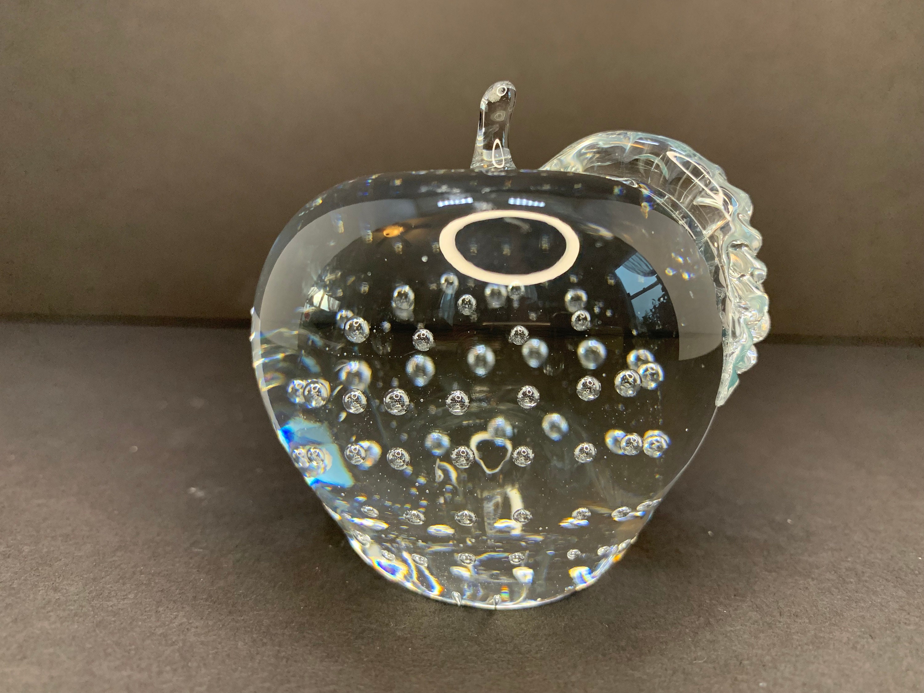 Crystal Apple Controlled Bubble Vintage Paperweight Great for a Teacher ...