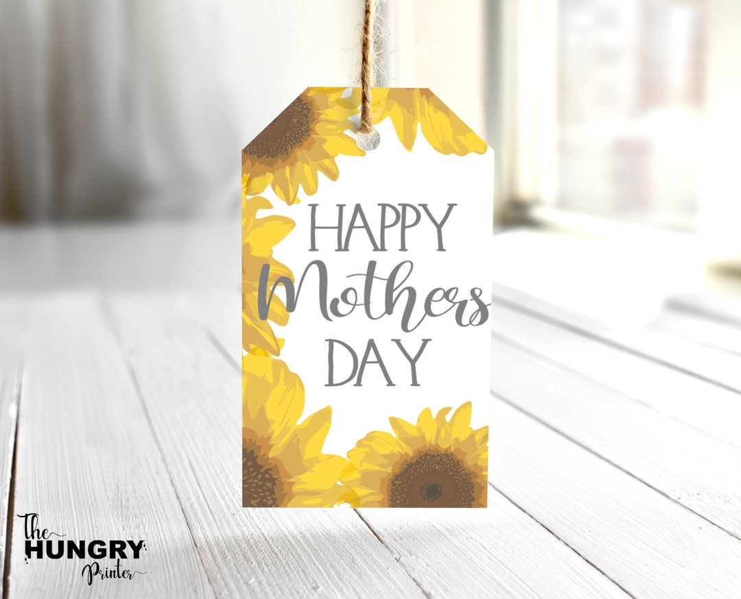 Sunflower Mothers Day Tag, Mothers Day Flower Tag, Mom Gift Ideas ...