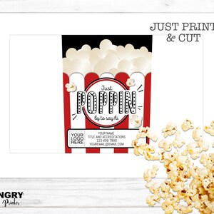 Popcorn Pop By, Popcorn Labels, Popcorn Marketing Template, Popcorn ...