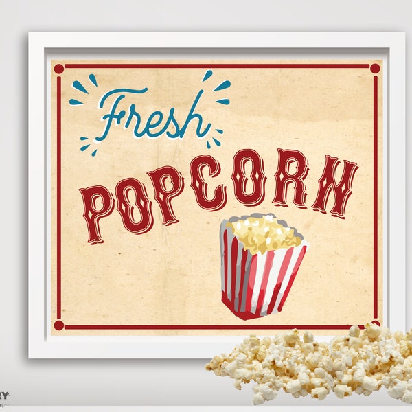 Popcorn Sign - Etsy