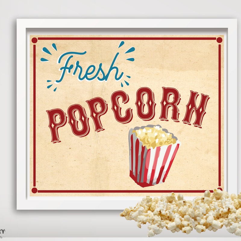 Popcorn Sign - Etsy