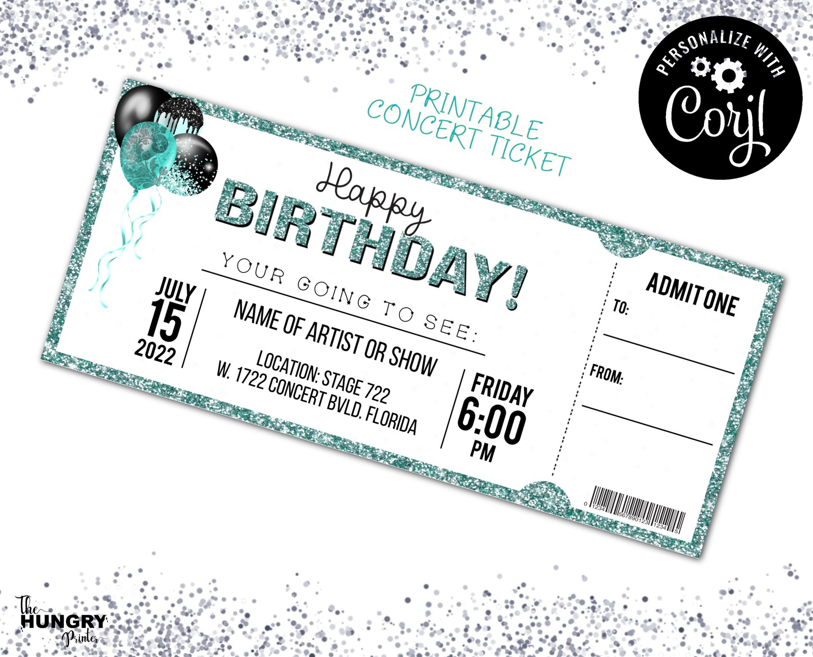 Printable Concert Ticket Editable Concert Ticket Birthday | Etsy