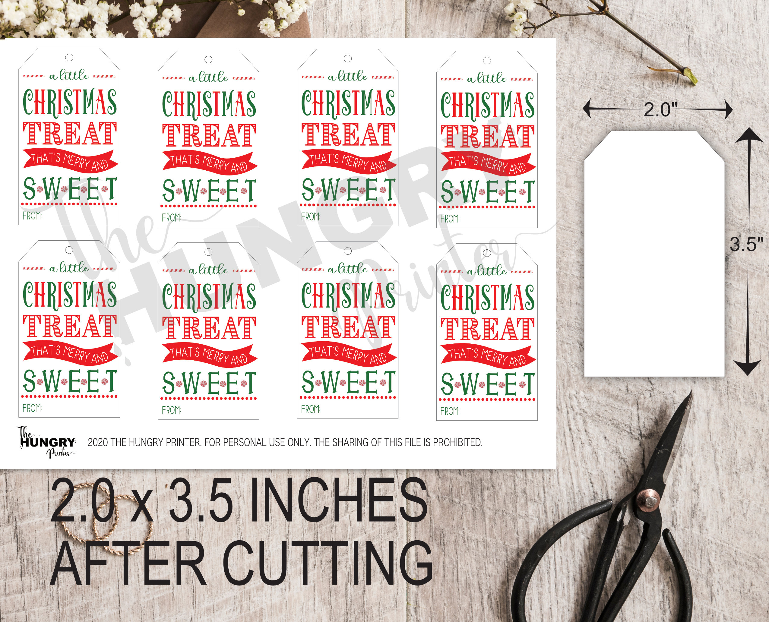 Printable Christmas Tags Christmas Treat Tags Printable | Etsy