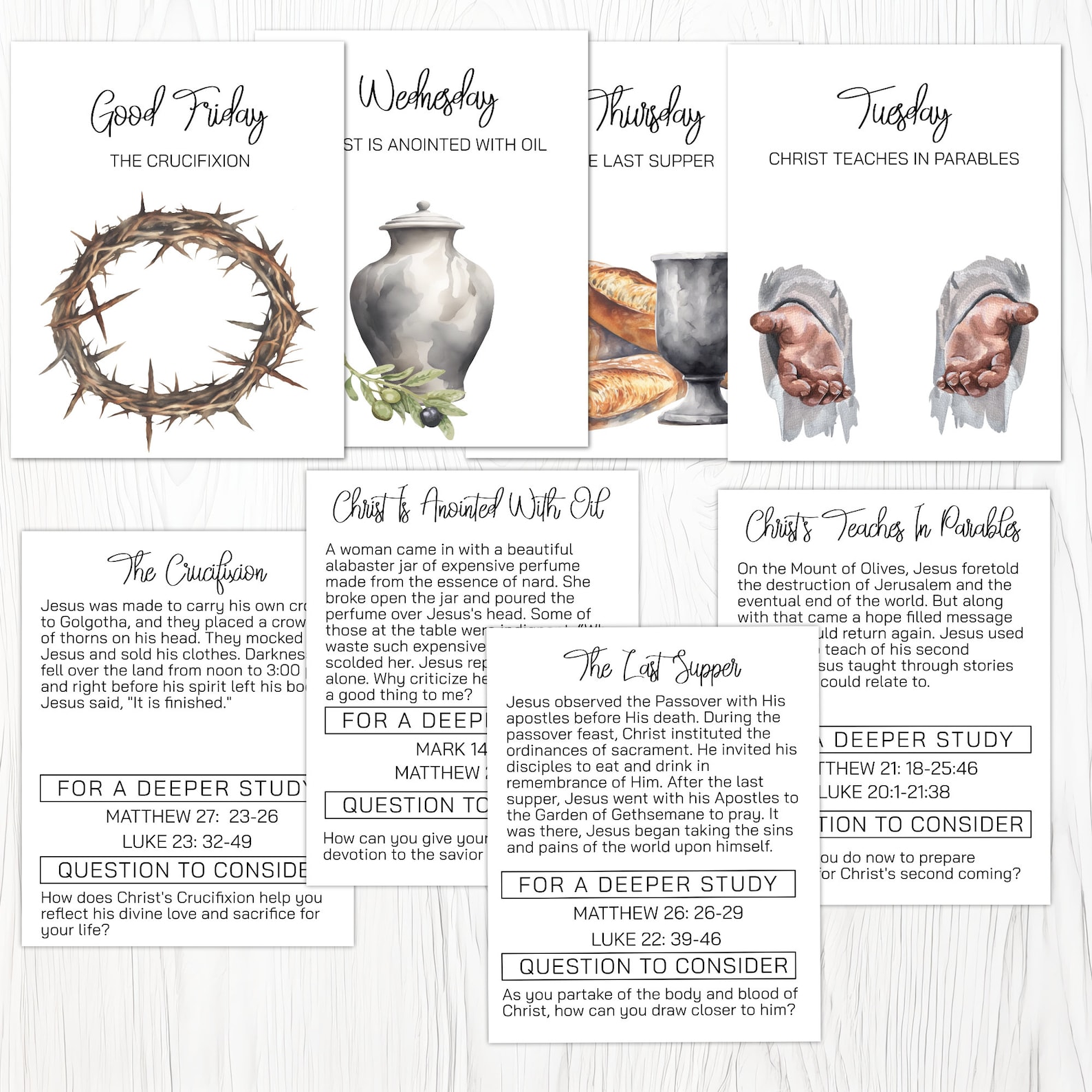 Holy Week Cards, Easter Story Cards, Easter Holy Cards, Easter Holy ...