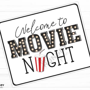 Movie Night Sign, Movie Night, Movie Night Party, Backyard Movie Night ...