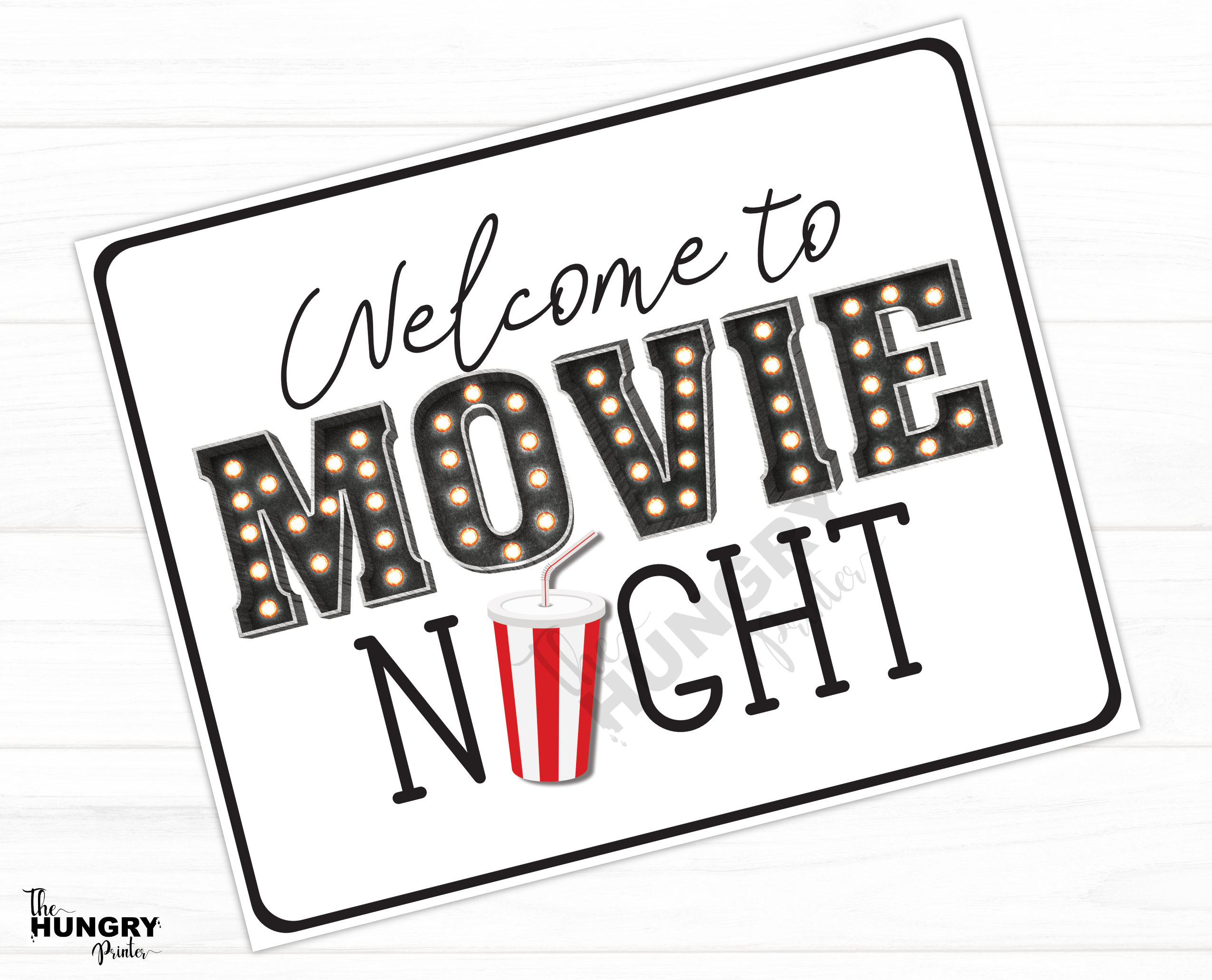 Movie Night Sign Movie Night Movie Night Party Backyard - Etsy Canada