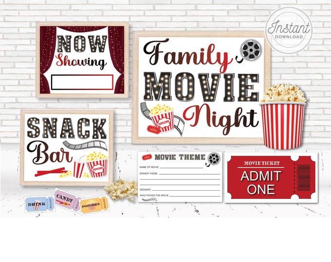 Movie Night Sign, Movie Night, Movie Night Party, Backyard Movie Night ...