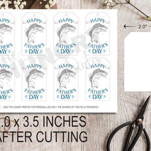 Printable Father's Day Tags, Happy Father's Day, Fishing Gift for Dad ...