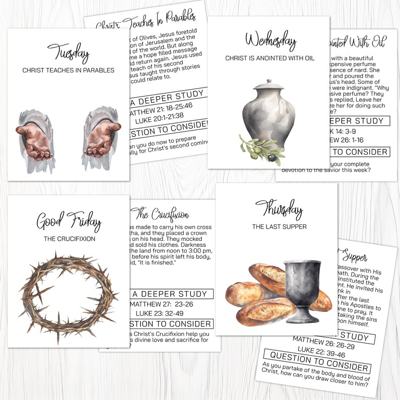 Holy Week Cards, Easter Story Cards, Easter Holy Cards, Easter Holy ...