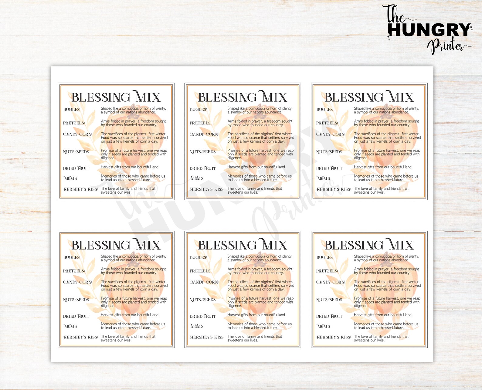 Blessing Mix Label Thanksgiving Blessing Mix Label | Etsy