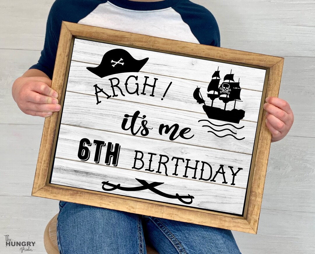 Birthday Sign, Pirate Birthday Sign, Pirate Party Decor, Birthday ...