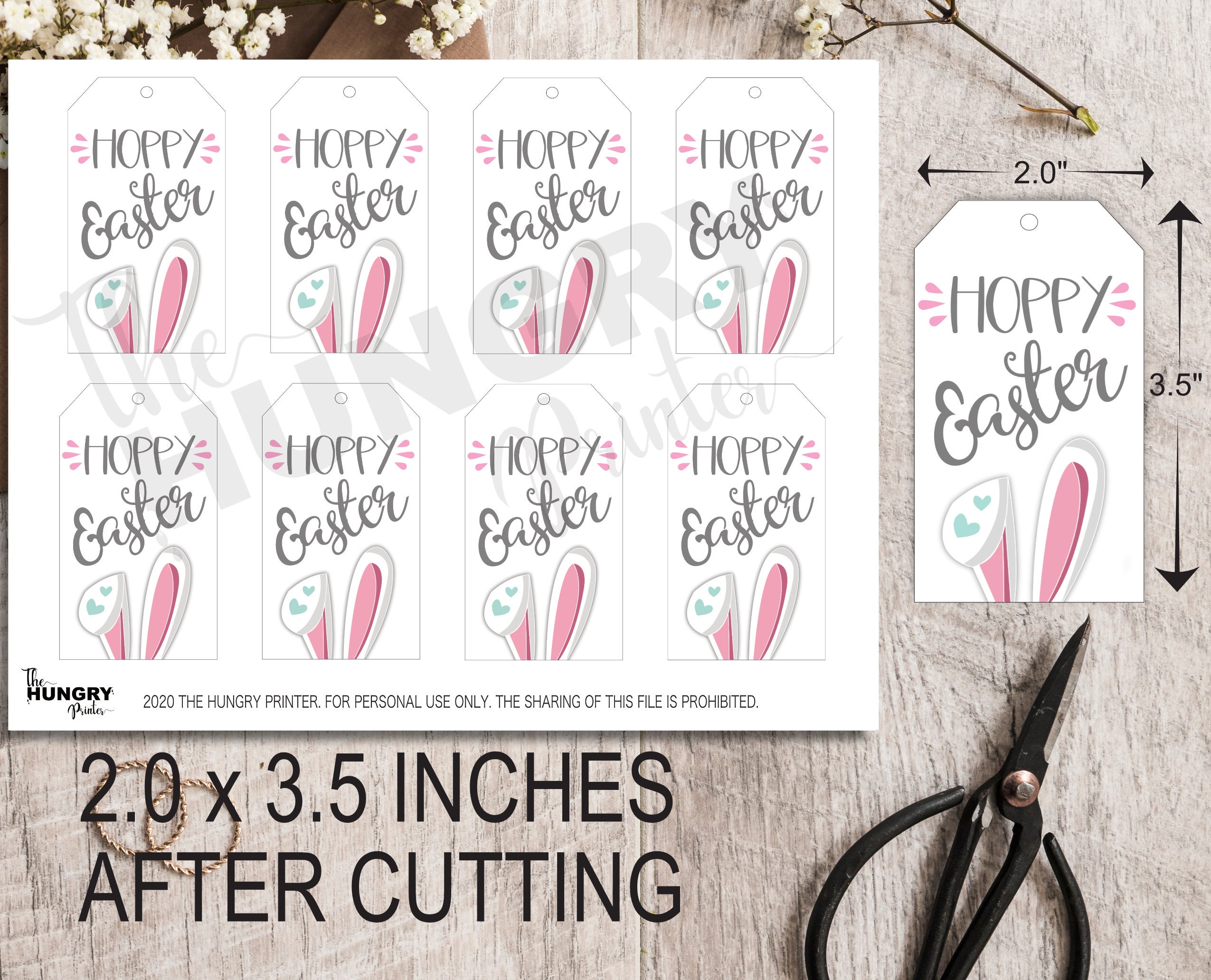 Printable Hoppy Easter Bunny Tags, Easter Party (PDF) - Etsy