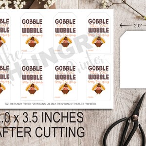 Gobble Till You Wobble Tags, Gobble Till You Wobble, Printable ...