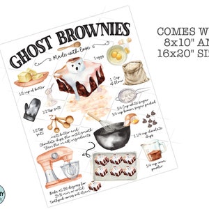 Brownie Recipe, Brownie Printable, Brownie Sign, Halloween Prints ...